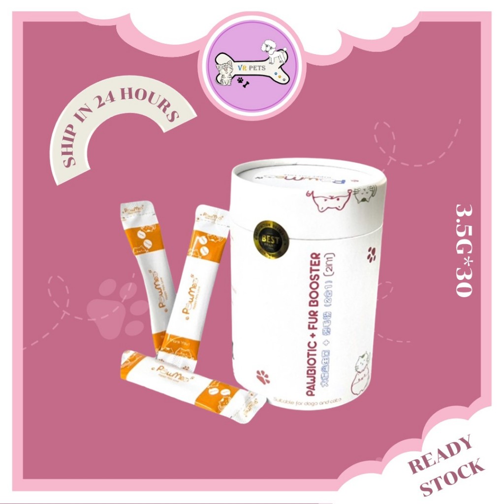 PAWMEO 2 in 1 Fur Booster + Probiotic Supplement for Cat & Dog (30 ...