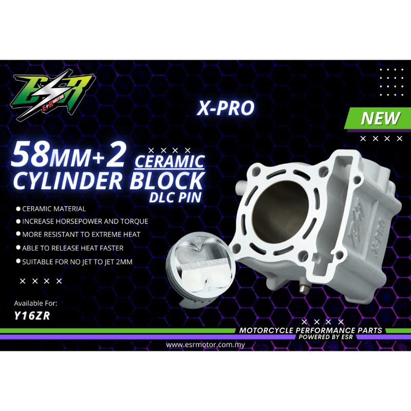 ESR MOTOR 100% ORIGINAL BLOCK X-PRO Y16ZR NVX155 58MM 60MM 63MM 65MM ...