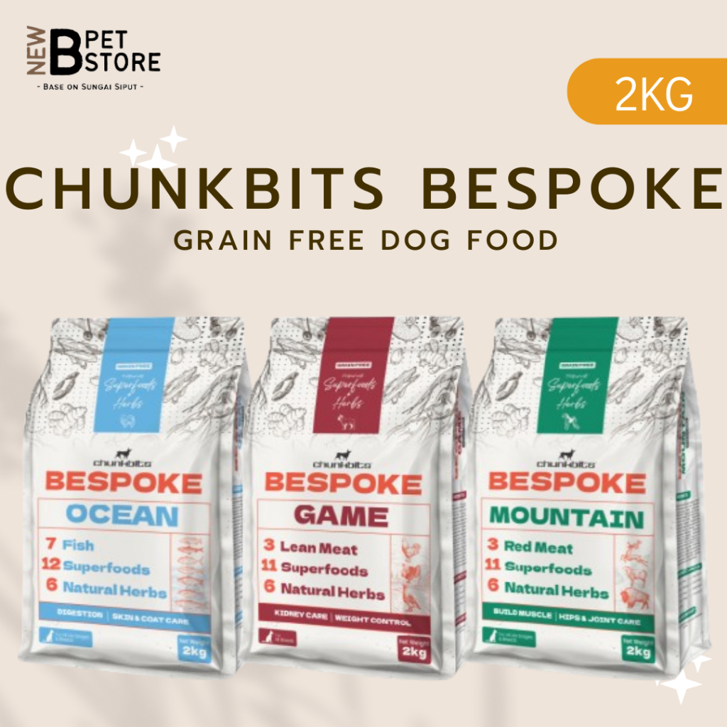 (🎁 with free gift + free shipping) Chunk Bits Bespoke Dog Food (2kg ...