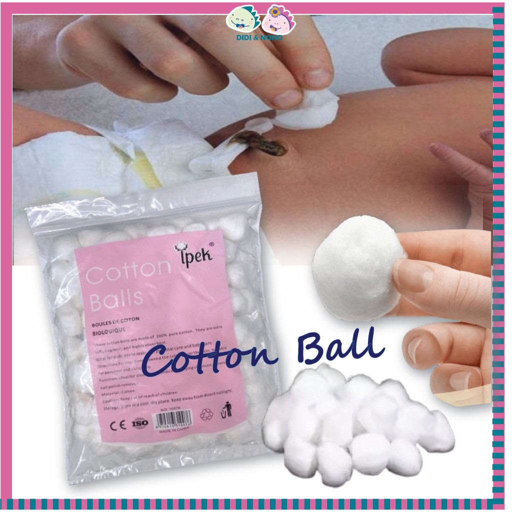 Cotton Puff Cotton Ball (100 Puffs x 1packet ) Kapas Bulat | Shopee ...