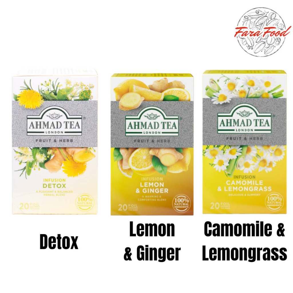 Detox Ahmad Tea Camomile Teh Lemon Ginger Herbal Infusion 20TB | Shopee ...