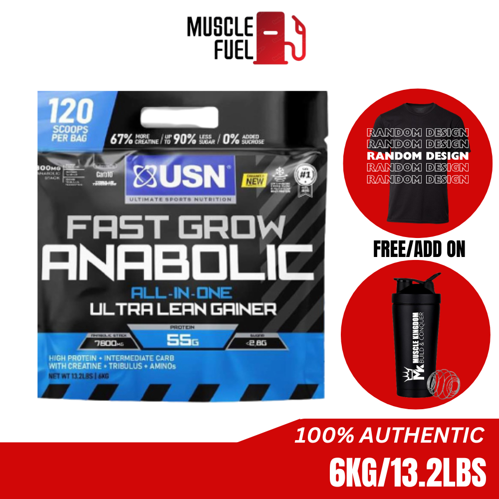 USN Fast Grow Anabolic Lean Weight Gainer Mass Protein Halal Mass Susu ...