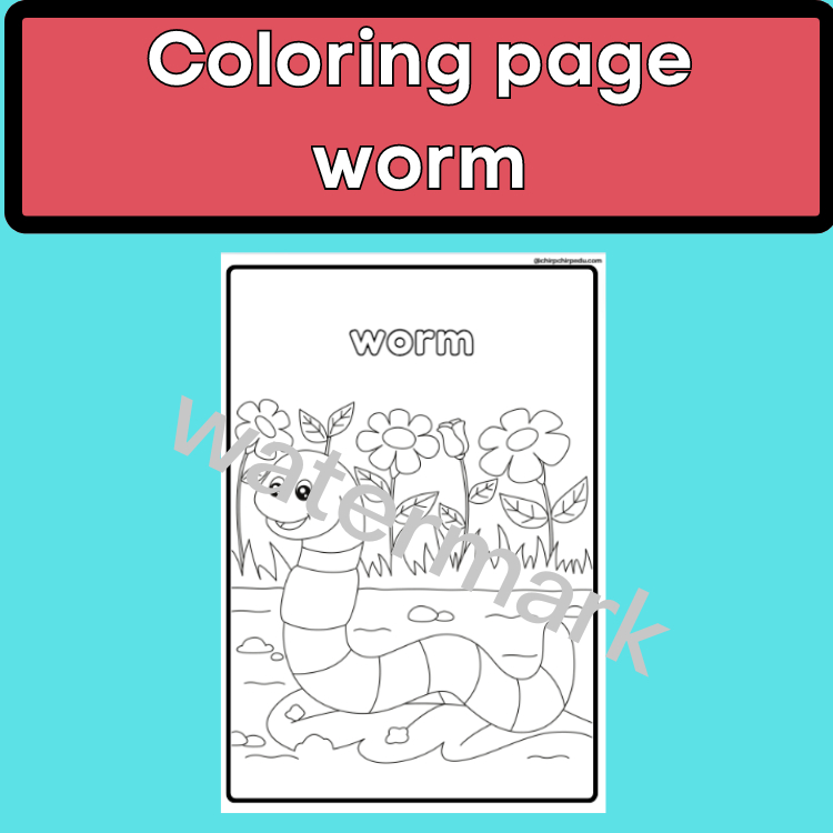 [I2] Insect - worm colouring page | Halaman mewarna worm | Shopee Malaysia