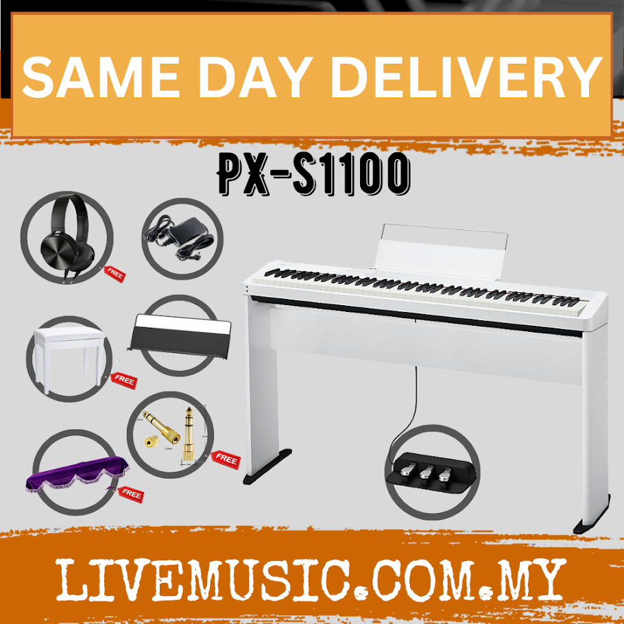 *SAME DAY DELIVERY* Casio PX-S1100 88 Keys Digital Piano With Headphone - White ( PXS1100 / PX ...