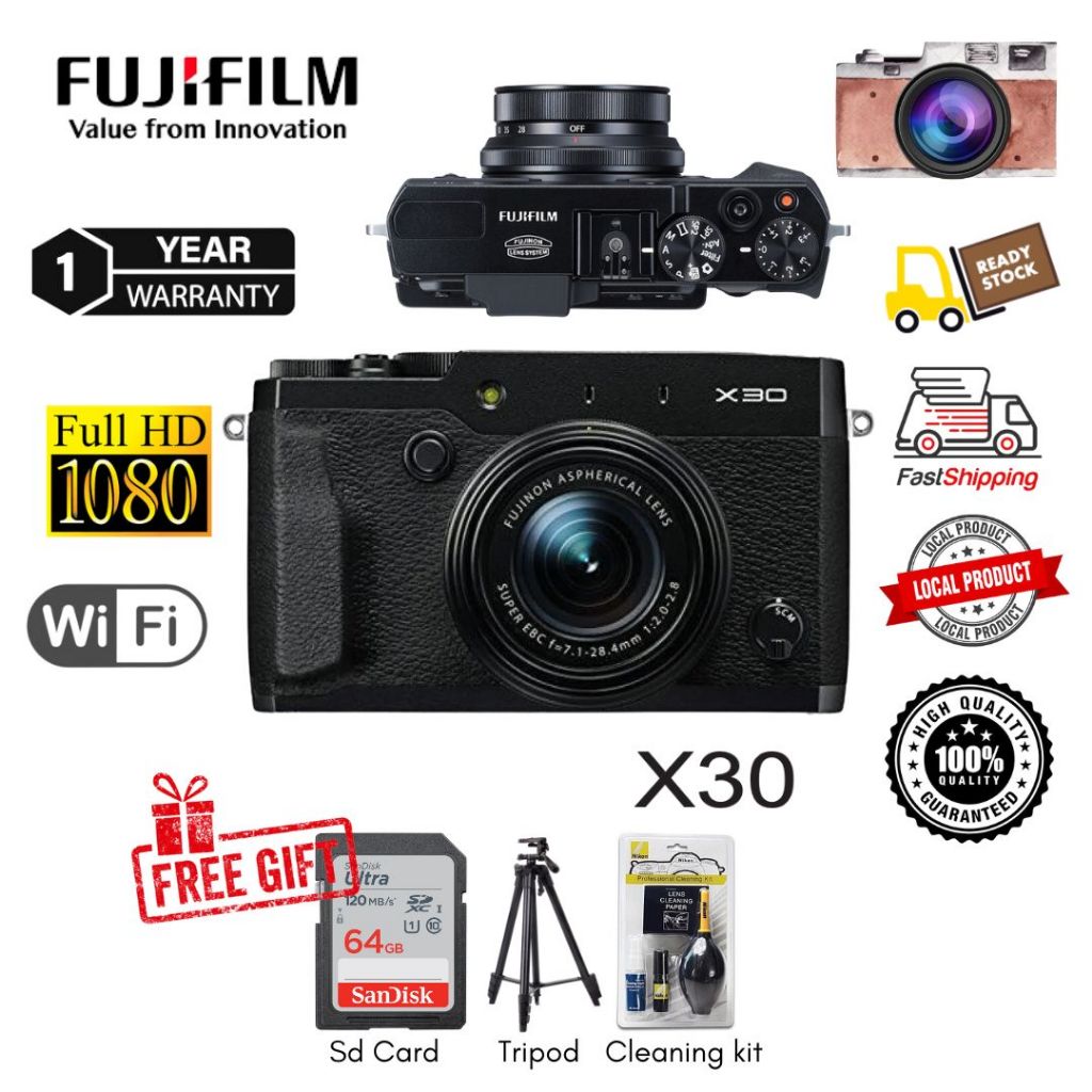 FUJIFILM X30 Point & Shoot Vintage Digital Camera 12MP ( 1 Year Warranty ) X100v GR3 G7x ...