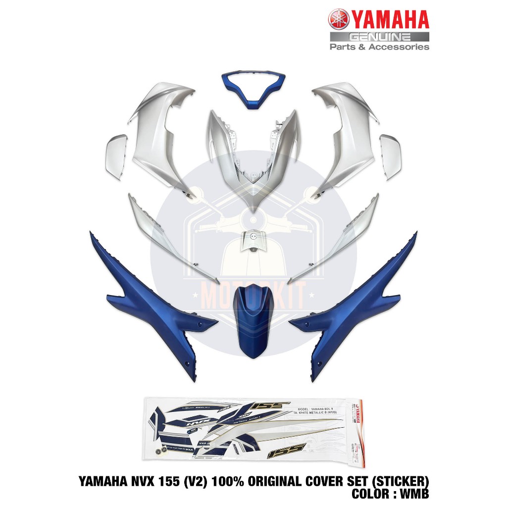 YAMAHA NVX NVX 155 NVX155 AEROX 155 V2 100% ORIGINAL BODY COVER SET ...