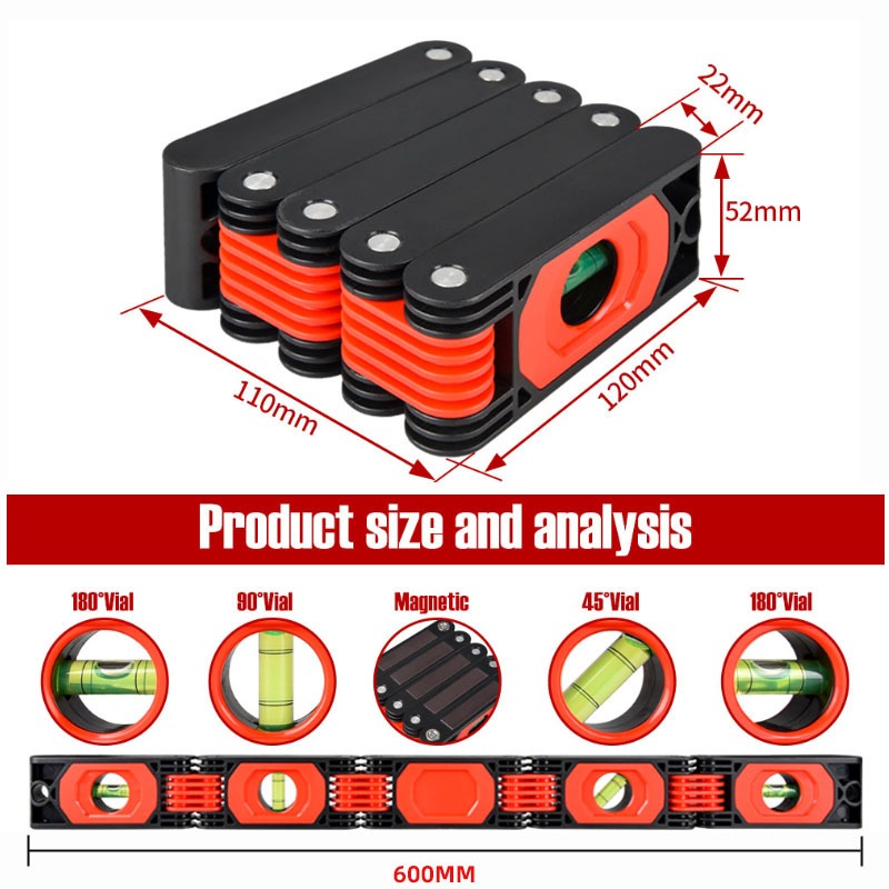 Woodworking Tools Horizontal Instrument Multifunctional Folding Level ...