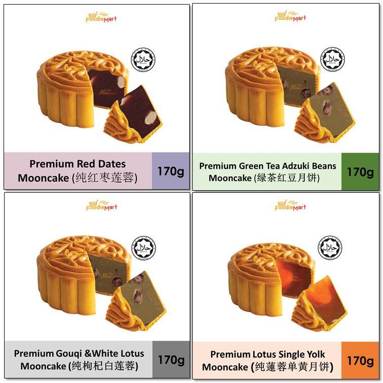 FOODIEMART [HALAL] Mid-autumn Mooncake 170g (FREE Gift Box with ...