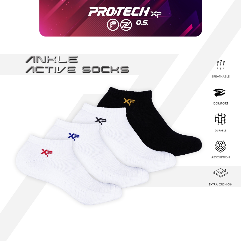 PROTECH Cotton Ankle Sport Sock ACTIVE (4 COLOURS) | Shopee Malaysia