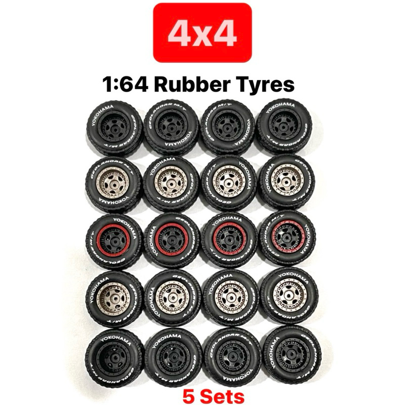 4X4 Off Road Rubber Tyre without Axle for 1:64 custom Hot Wheels 1/64 ...