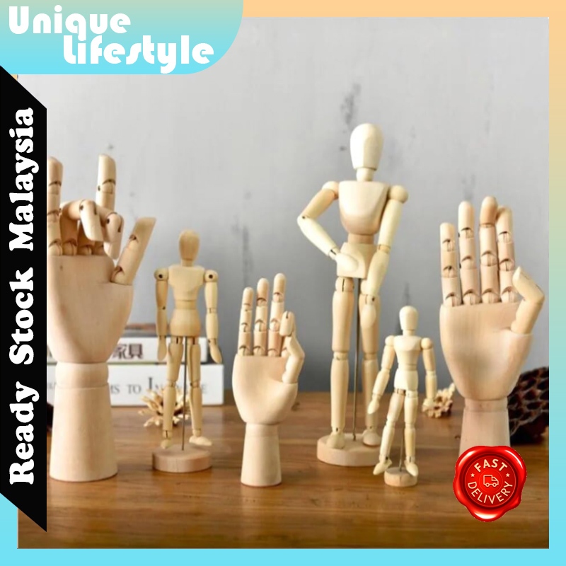 Art Models Movable Limbs Human Body Kayu Hand Palm Left Right Drawing ...