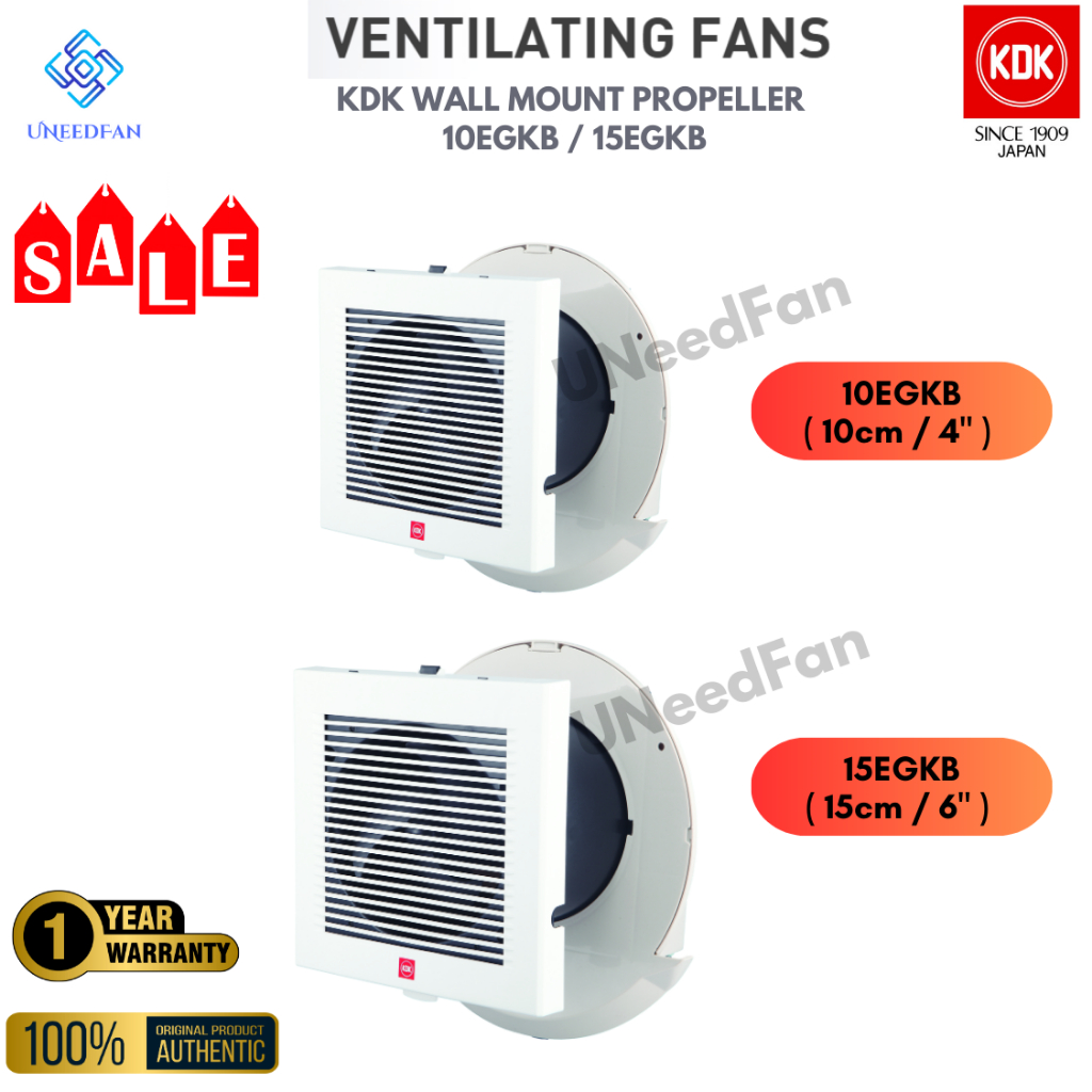 KDK WALL MOUNTED VENTILATING FANS 10EGKB (10cm/4") / 15EGKB (15cm/6 ...