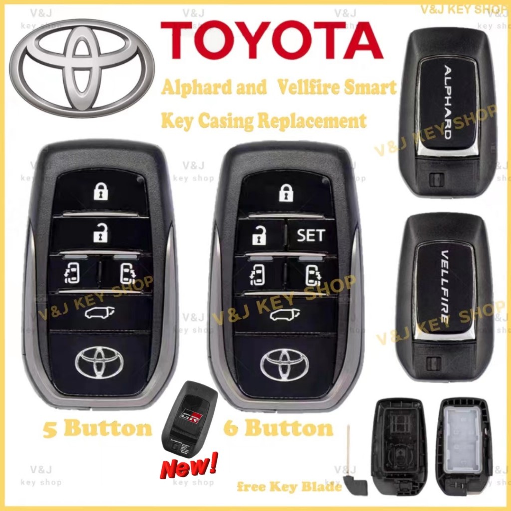 🔥High Quality Toyota Alphard Vellfire AGH30 Remote key Cover 5/6 Button ...