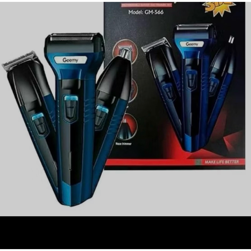 Professional Rechargeable Shaver & Trimmer Set (Hair /Clipper/Shaver/Nose) Geemy 3in1 GM-566 ...