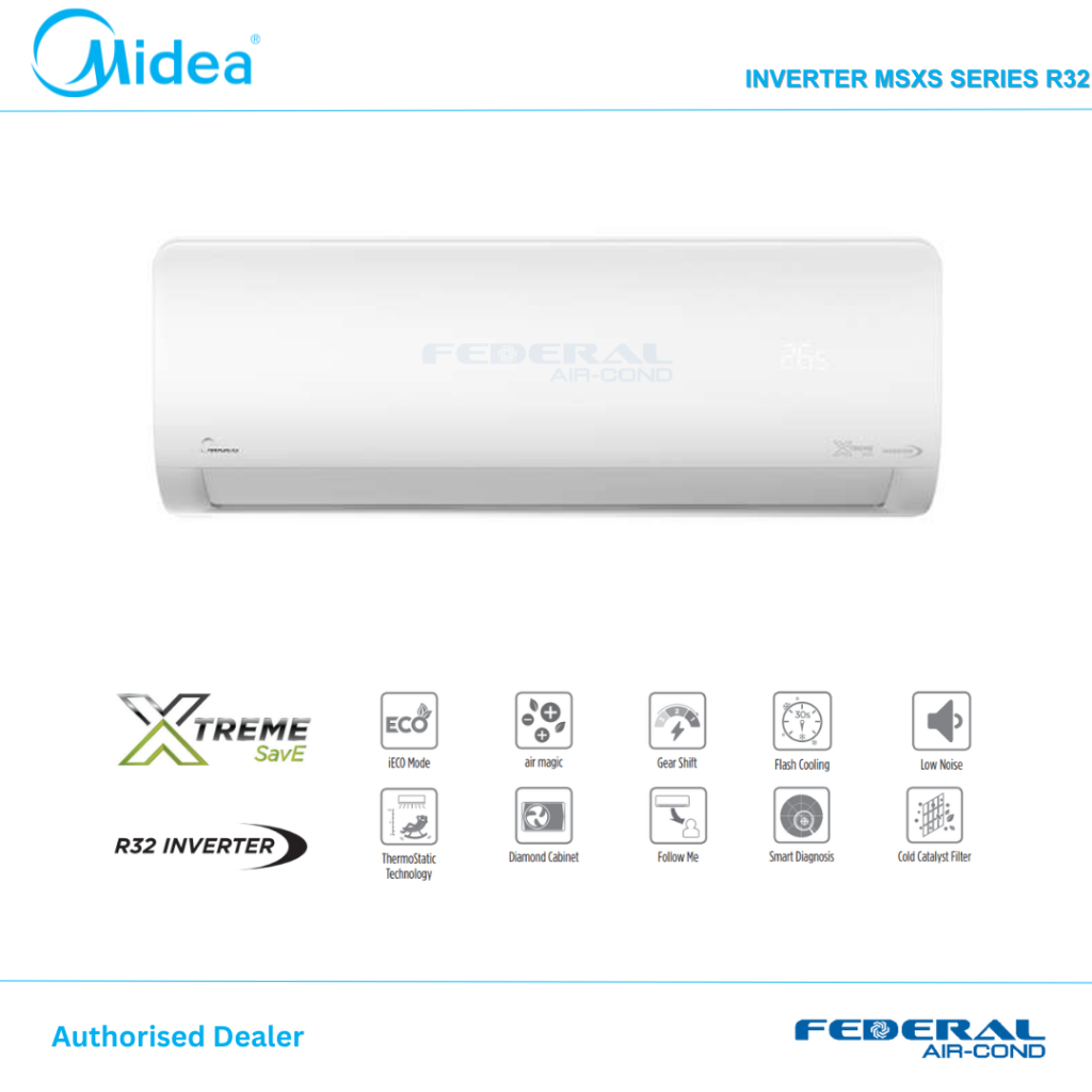 Midea 1.0HP I 1.5HP I 2.0HP I 2.5HP Inverter Air Conditioner R32 MSXS Series Wall Mounted ...