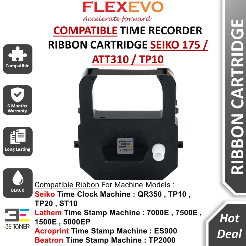 Compatible Seikosha Seiko 175 ATT310 TP10 TP20 Time Recorder Ribbon ...