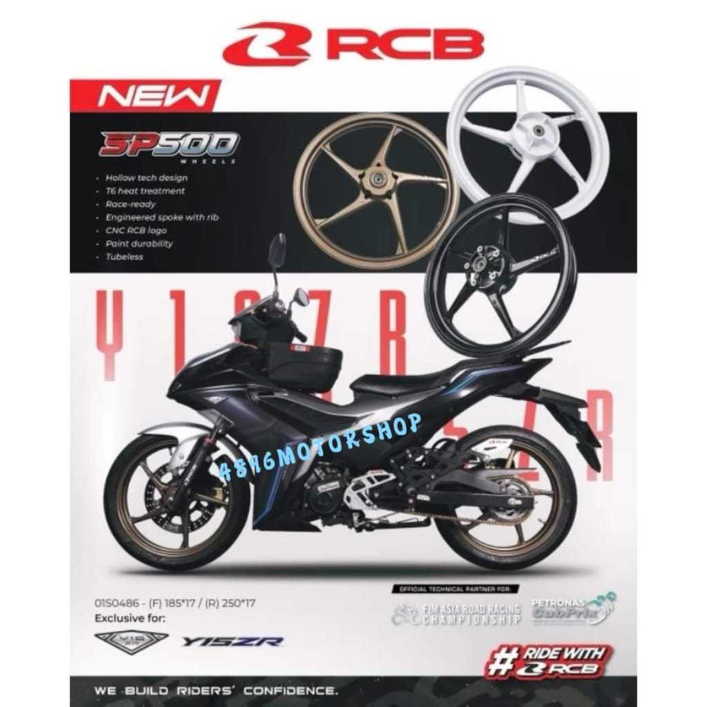 RCB RACING BOY SP500 SP 500 Y15 Y16 V2 ABS Y15ZR Y16ZR 1.6 / 1.85 X 17 ...