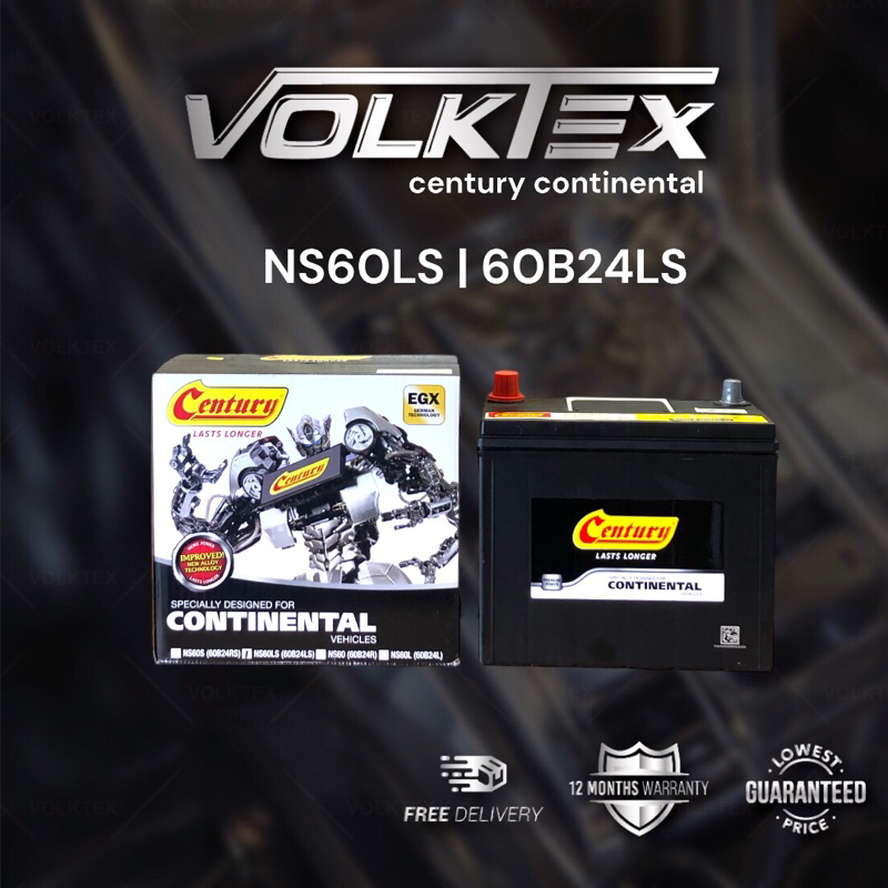 Century Continental NS60L NS60LS Car Battery Bateri NS60L 60B24LS ...