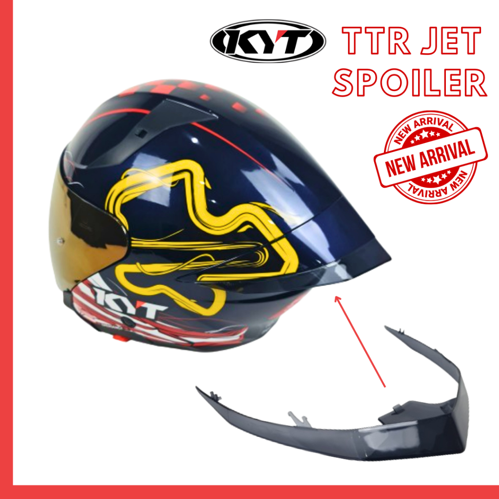 KYT TTR JET HELMET SPOILER SMOKE (PNP) | Shopee Malaysia