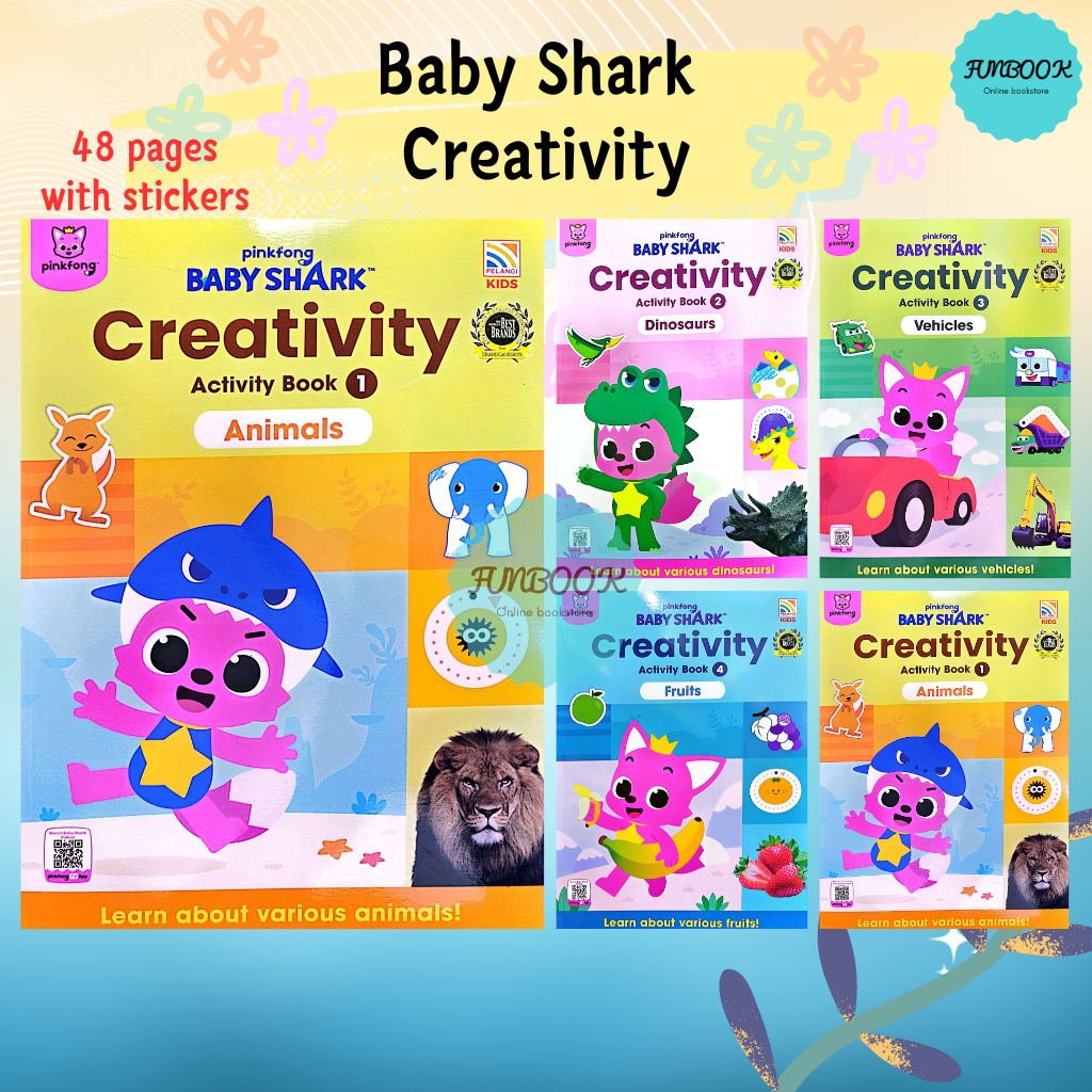 [FUNBOOK] Baby Shark Creativity Activity Book Animals Vehicles Fruits ...