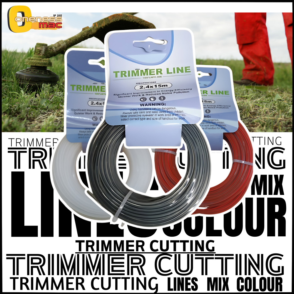 TRIMMER CUTTING LINE MIX COLOUR 2.4M X 15MM SQUARE (BRUSH CUTTER ...