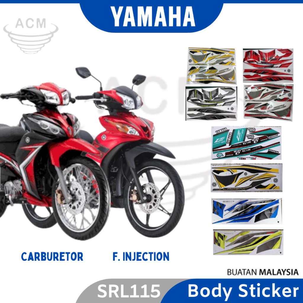 YAMAHA SRL115 Fi / Carb Sticker Body Cover Set Coverset Strike Stripe ...
