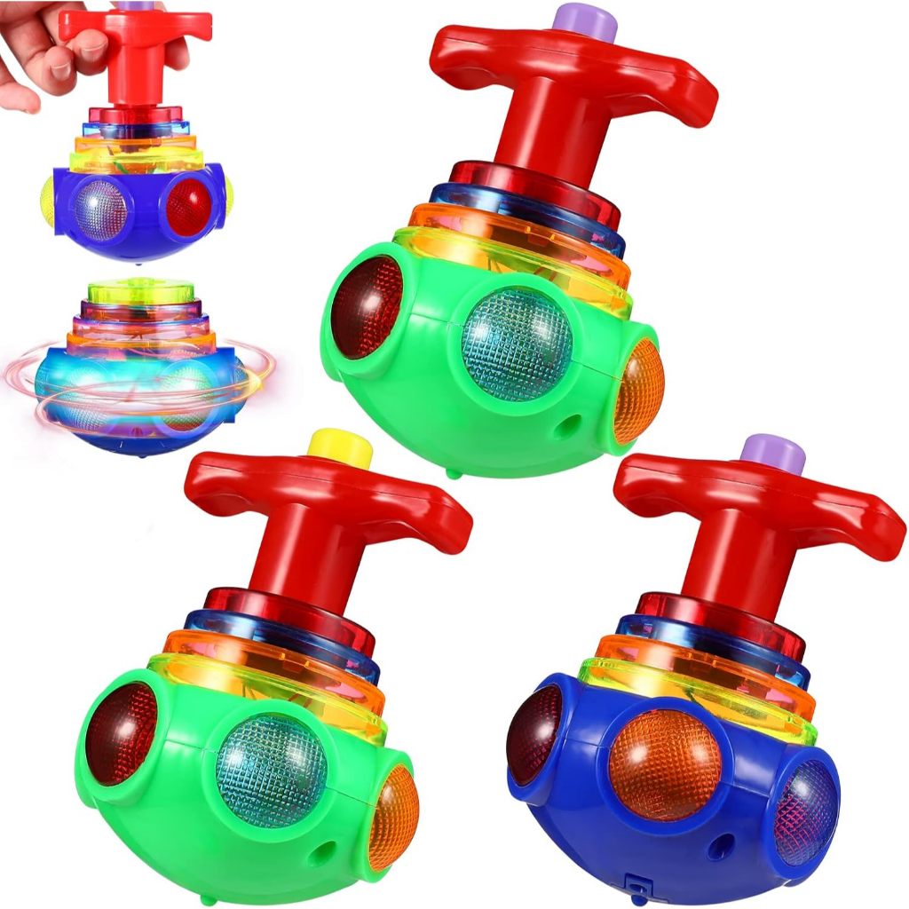 Fantastic Music UFO Toys for Kids Multi Colour LED Spinning Top Flash ...