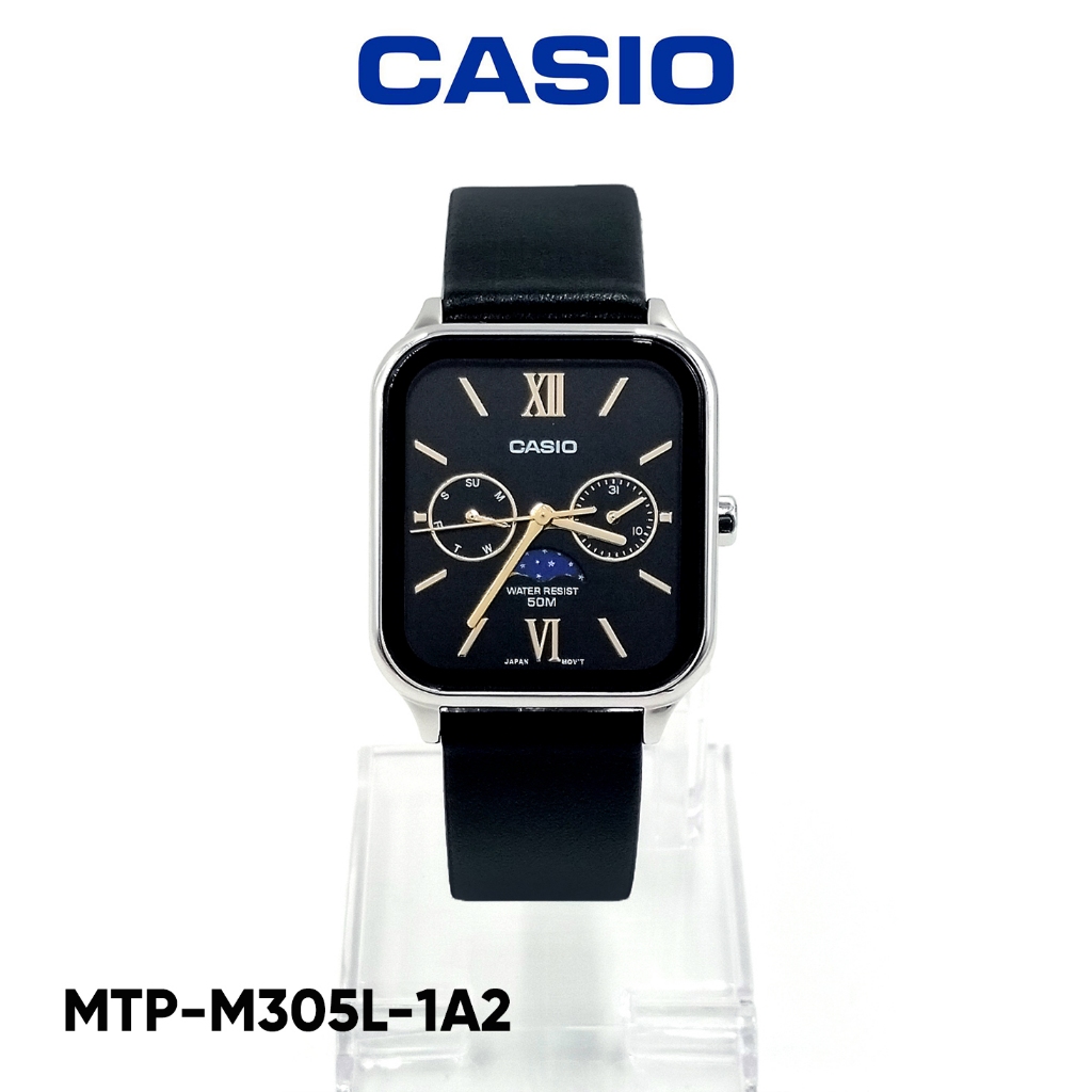 Casio MTP-M305L Series Men Watch Moon Phase Display Analog Quartz ...