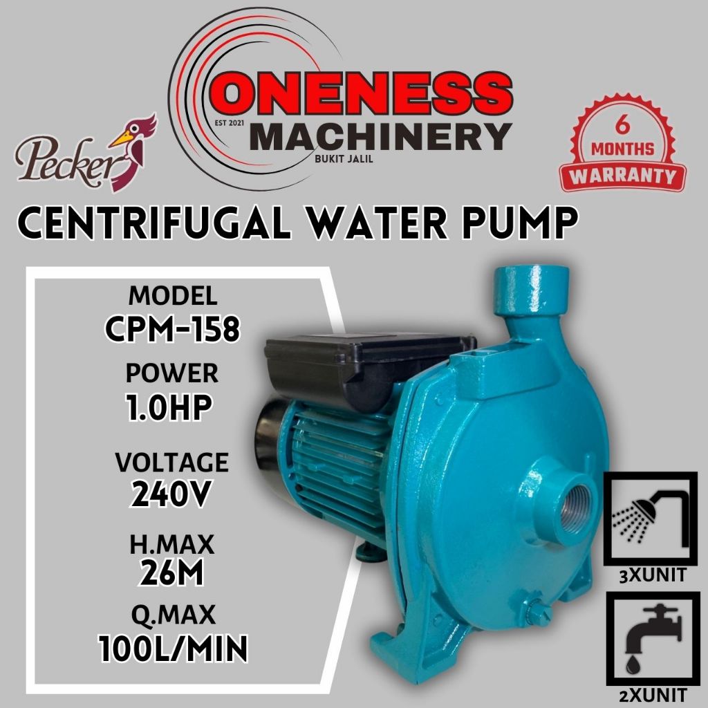 ''PECKER'' CENTRIFUGAL PUMP -CPM158 -1.0HP / 0.75KW | Shopee Malaysia