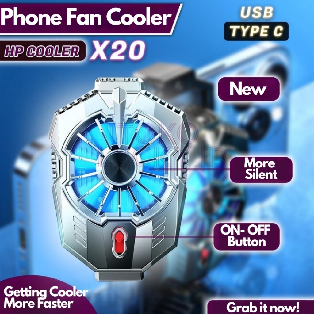 Phone Cooler Mobile USB Cooling Fan Radiator Handphone Kipas Gaming ...