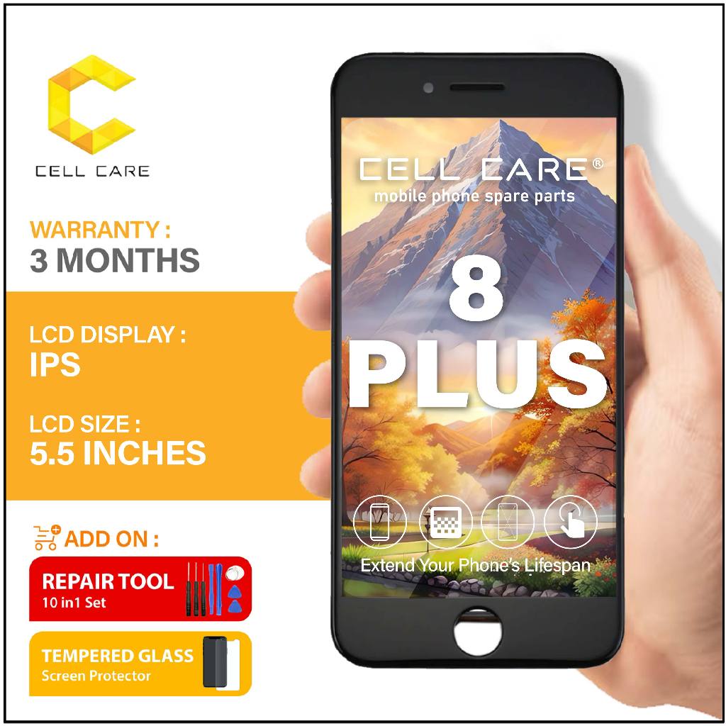 LCD Display Touch Screen Compatible For IP 8 PLUS Free Tempered Glass ...