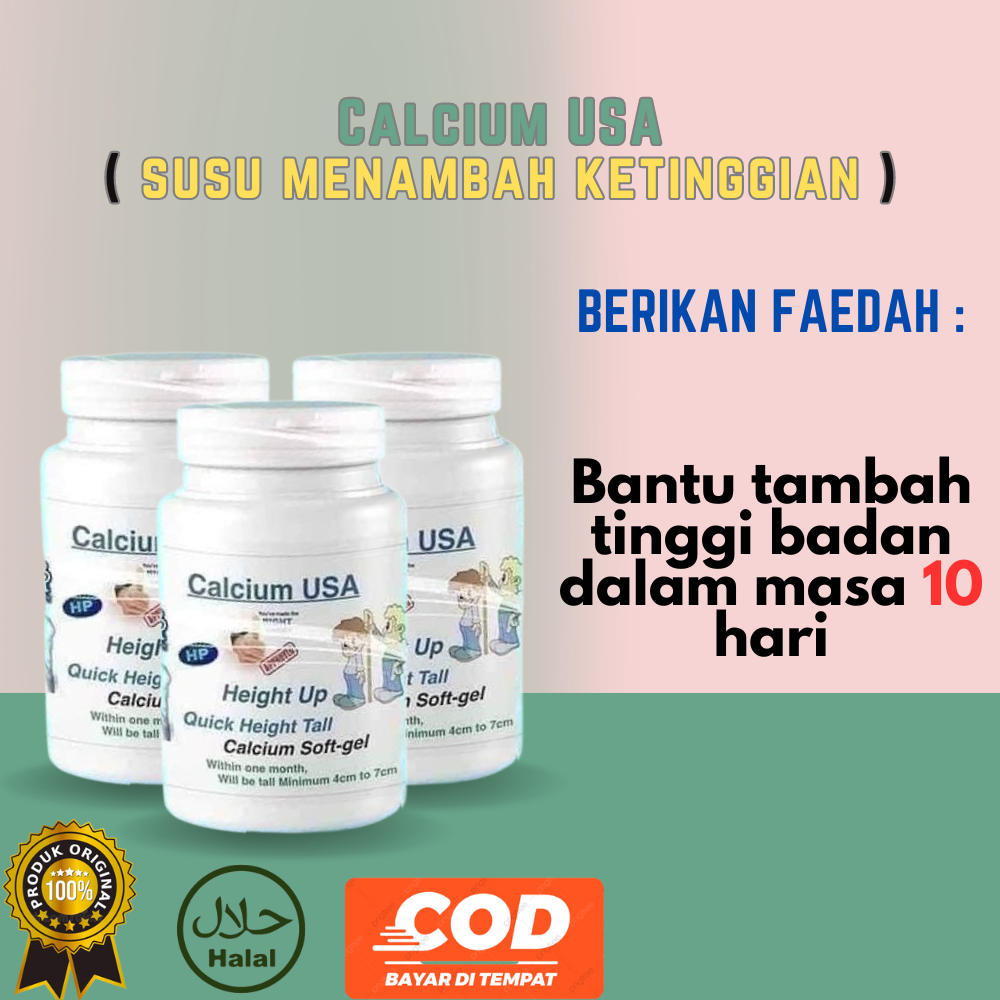 Calcium Usa susu peninggi badan Alami Suplemen Vitamin Herbal ubat ...