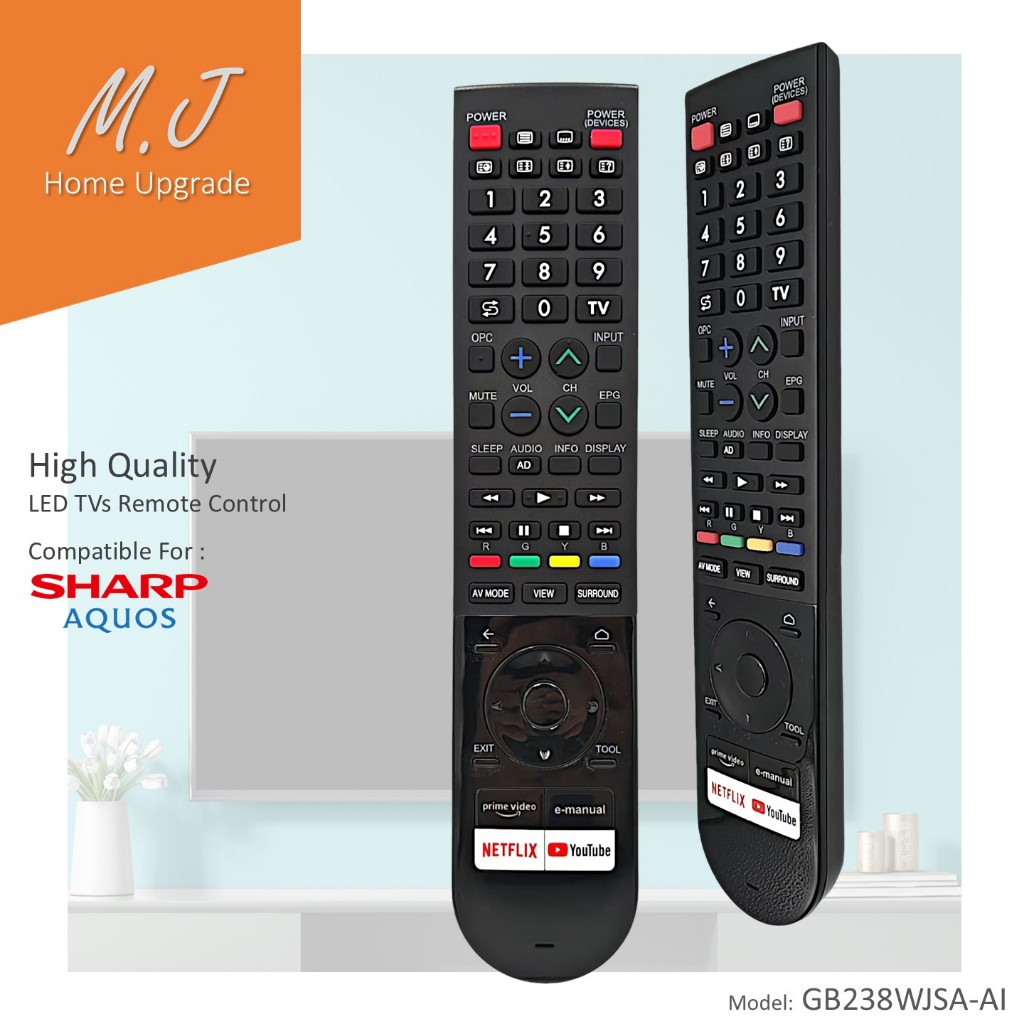 Replacement LED TV Remote Control Compatible For SHARP Smart TV ...