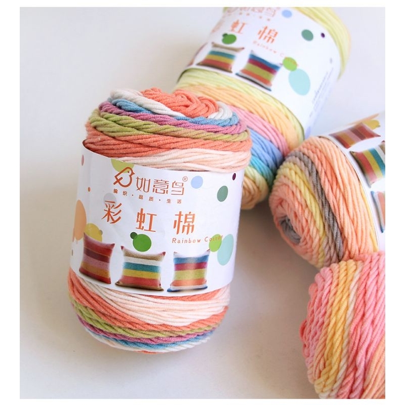 5 strands of milk cotton diy hand knitted scarf crochet bag blanket ...