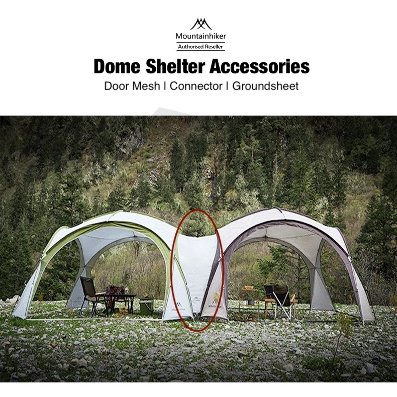 MOUNTAINHIKER Camping Dome Tent Shelter Connector Door Mesh Groundsheet ...