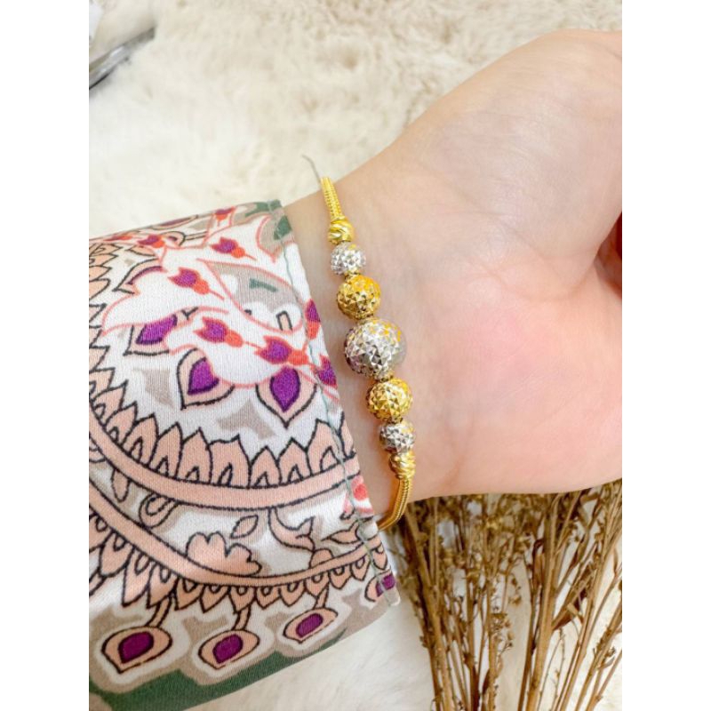 Rantai tangan pandora bola emas 916 | Shopee Malaysia