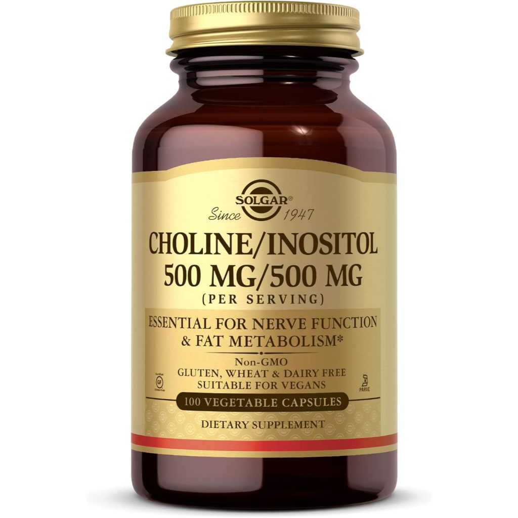 Solgar Choline/Inositol 500 mg/500 mg, 100 Vegetable Capsules - Energy ...