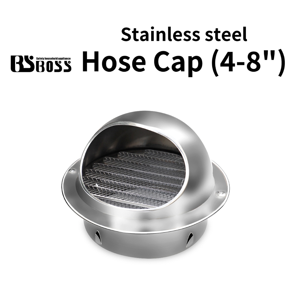 BSBOSS Stainless Steel Hood Ducting Cap (4" x 100mm/6" x 150mm ...