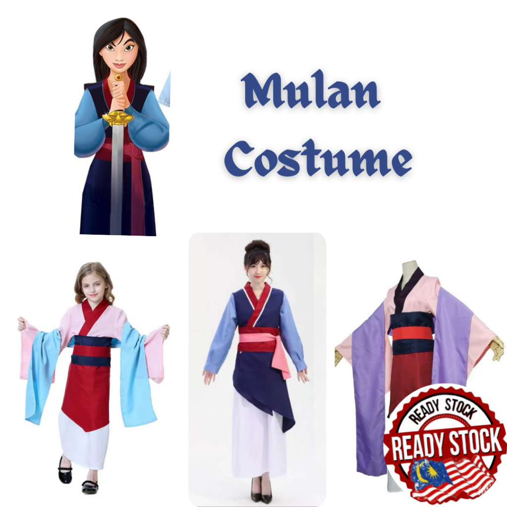 Cosplayworld Mulan Costume Traditional Chinese Cosplay Adult & Kids S ...