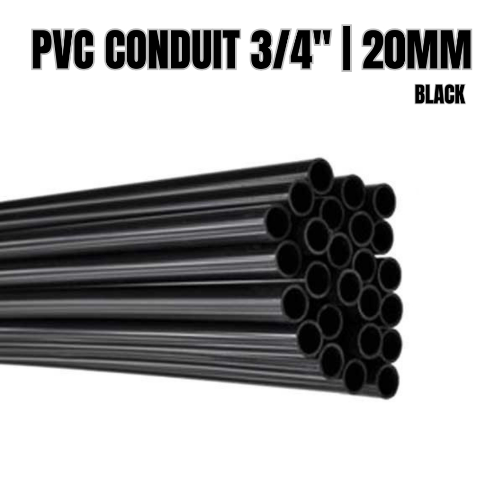 BLACK PVC PIPE 20mm | PAIP ELECTRIKAL HITAM 3/4'' | PVC CONDUIT PIPE BLACK | Shopee Malaysia
