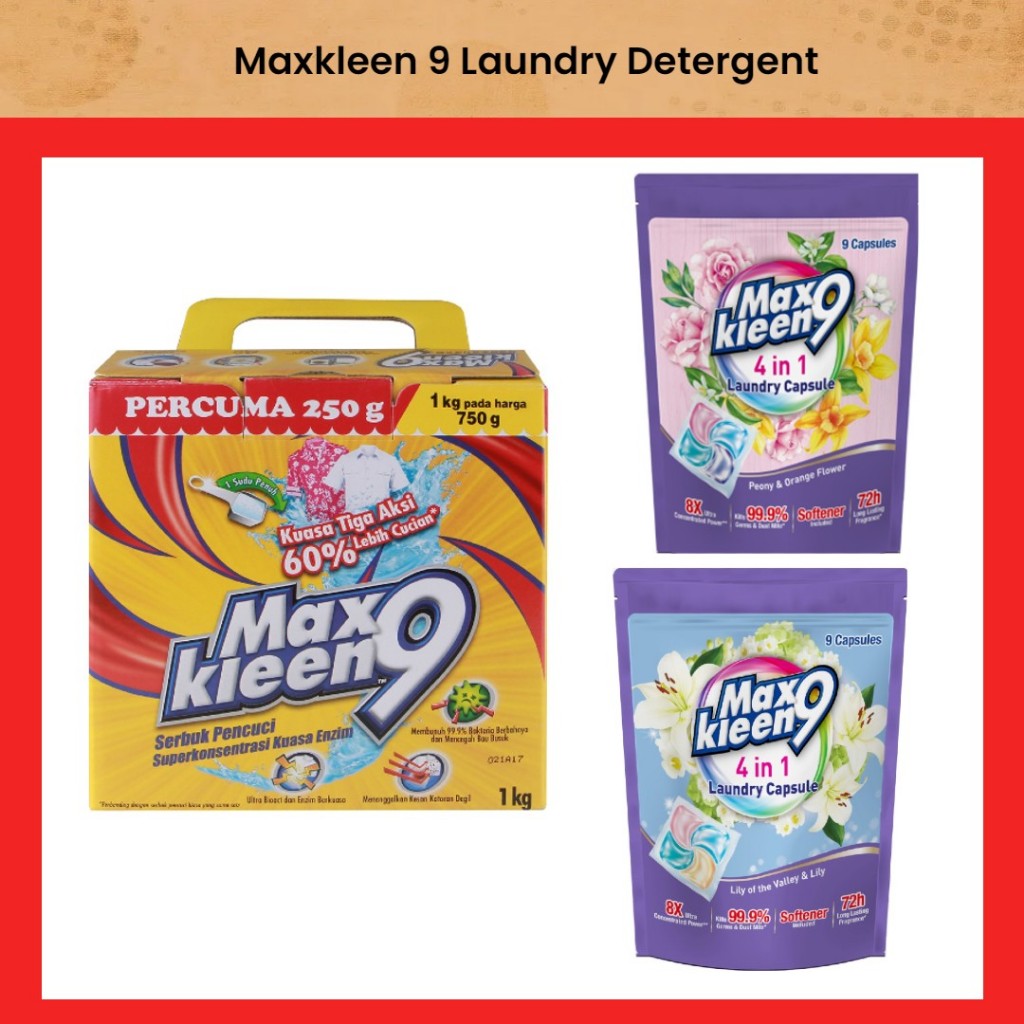 Maxkleen 9 Super Enzyme Powder Detergent (1kg) | Shopee Malaysia