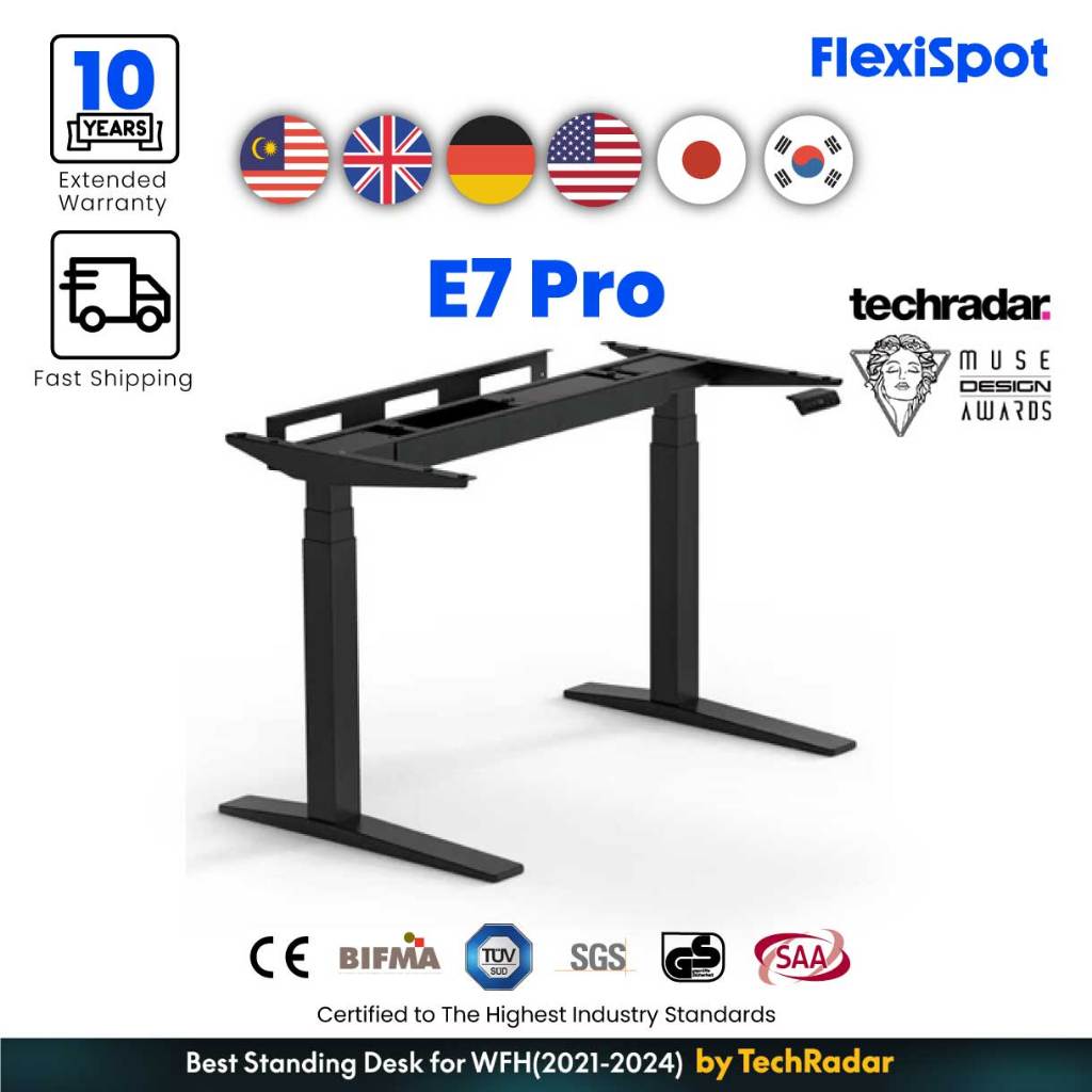 FLEXISPOT Malaysia【E7 Pro/ EF1】Electric Height Adjustable Sit Stand Table Home Office Standing ...