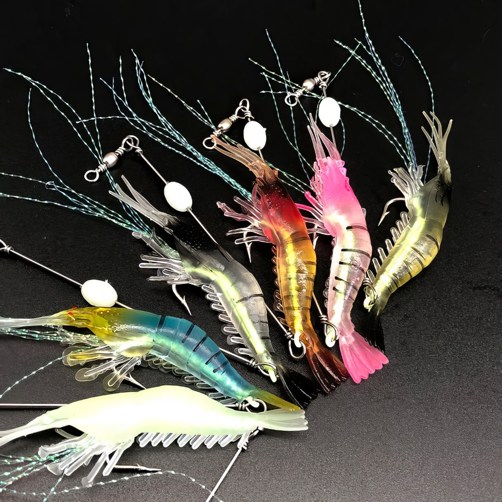 Umpan Udang Tiruan Soft Plastic Shrimp Fishing Lure Prawn Bait Gewang ...