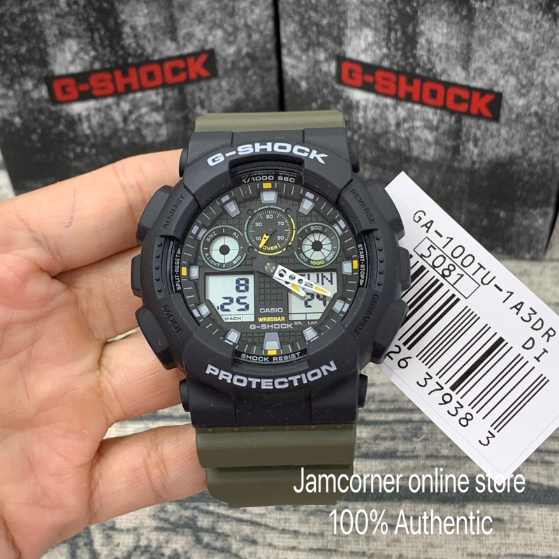 100% ORIGINAL CASIO G-SHOCK GA-100TU-1A3 Pairing a black watch face ...
