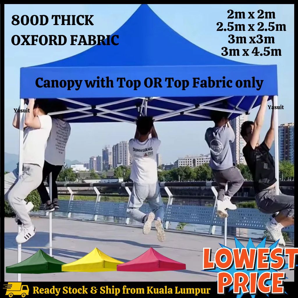 Canopy Kanopi Pop Up 800D Canvas High Quality 6x6 / 8x8 / 10x10 ...
