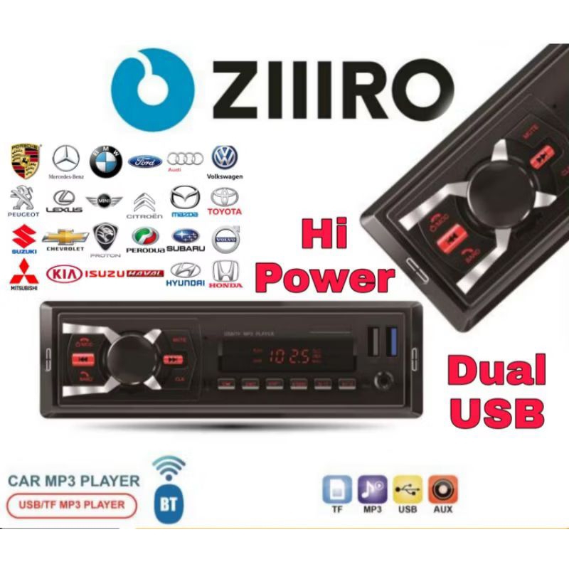High Power Car FM/AM Tuning Radio USB MP3 player Bluetooth Dual USB ...