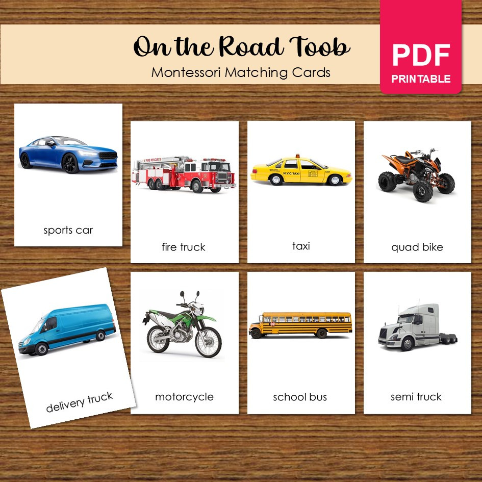 [PDF Printable] On the Road Montessori Matching Cards (SafariLtd Toob ...