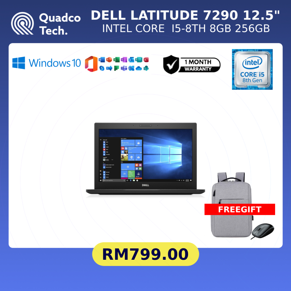 Dell Latitude 7290 | i5-8th Gen | 8GB RAM | 256GB SSD | 12.5" Business ...