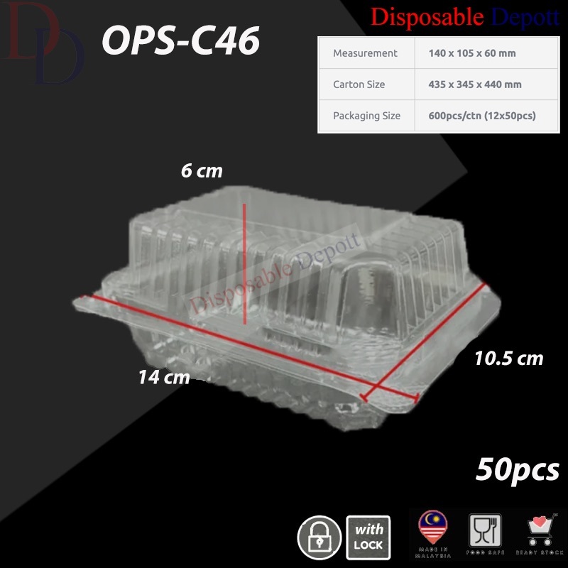 BENXON OPS-C46 Plastic Tray ( 50pcs+-) Bakery Disposable Packaging Food ...