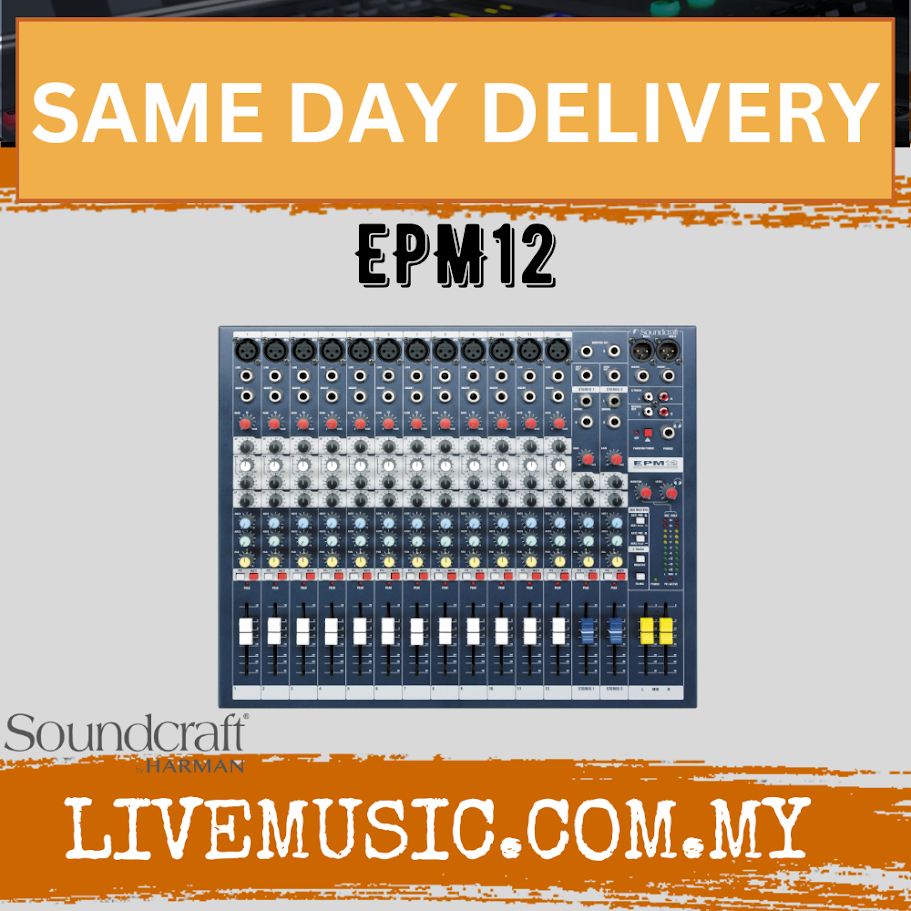 Soundcraft EPM12 14 Channel Analog Mixer with 12 Mono Inputs (EPM-12 ...